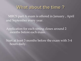 Mrcs a exam | PPTX