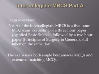 Mrcs a exam | PPTX