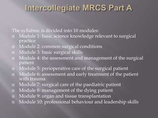 Mrcs a exam | PPTX