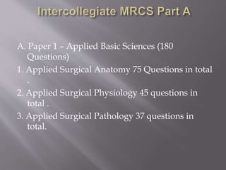 Mrcs a exam | PPTX