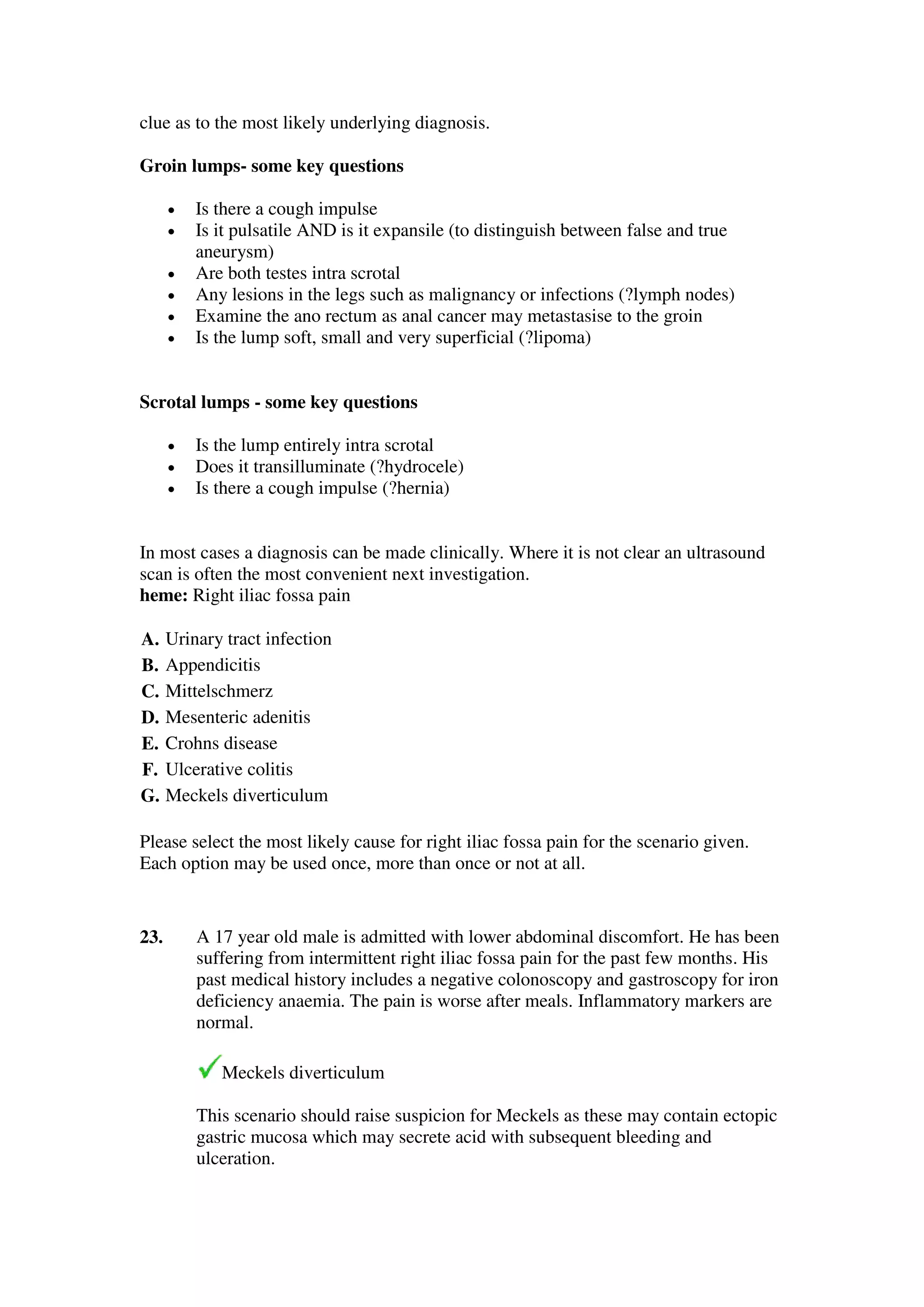 MRCS preparation eMrcs questions surgery | PDF
