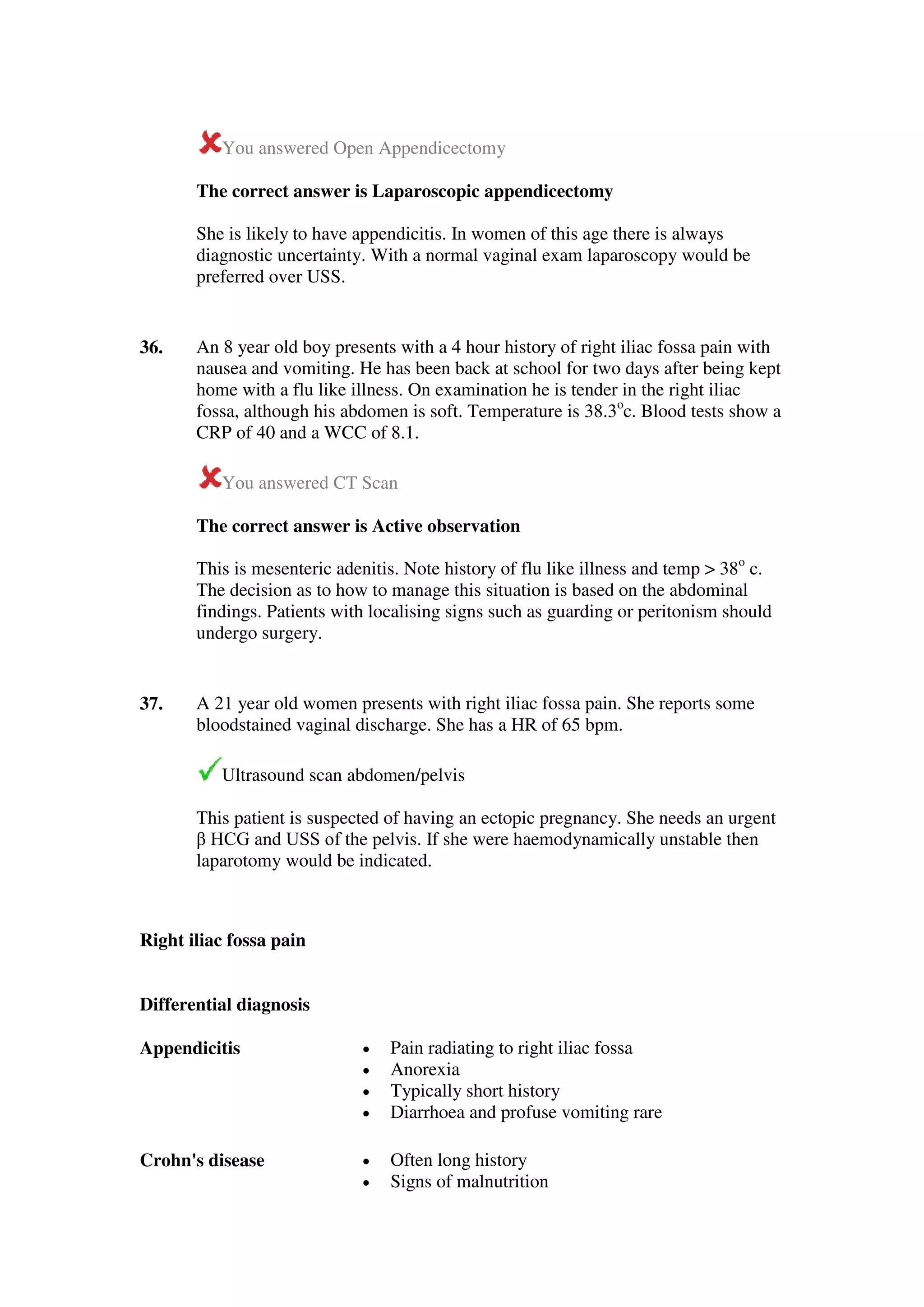 MRCS preparation eMrcs questions surgery | PDF
