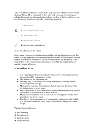 MRCS preparation eMrcs questions surgery | PDF