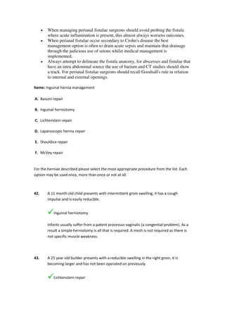 MRCS preparation eMrcs questions surgery | PDF