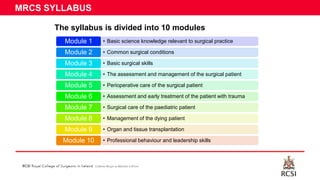 MRCS Syllabus and recommended textbooks | PDF