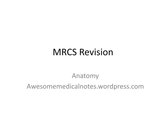 Anatomy revision part 1 | PPTX