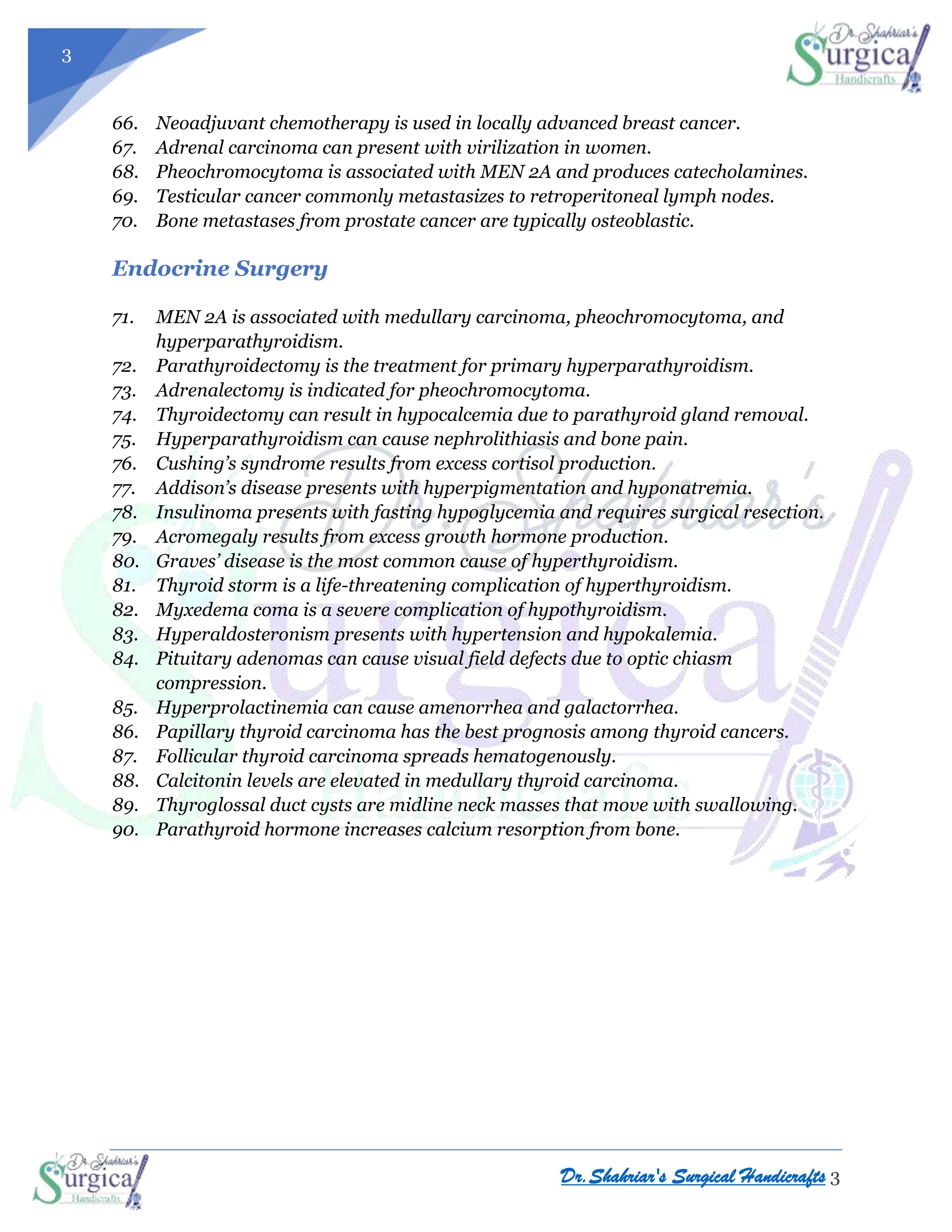 MRCS Recall September 2024 @ Dr.Shahriars Surgical Handicrafts | PDF