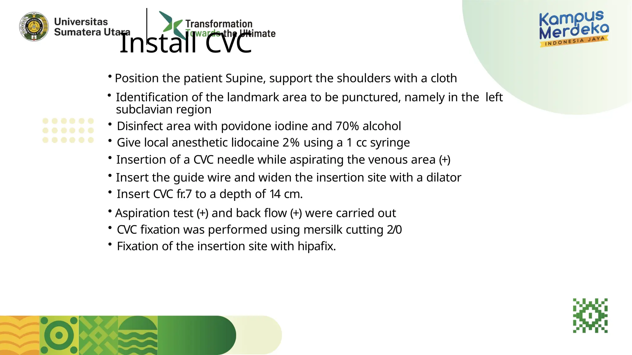 Kasus pemasangan CVC di rumah sakit adam | PPTX