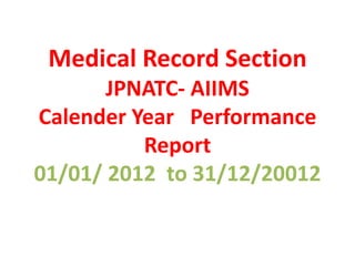 medical record department | PPTX