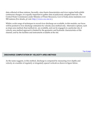 river discharge measurement in water engineering | PDF
