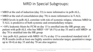 Minimal Residual Disease in Acute lymphoblastic leukemia | PPTX