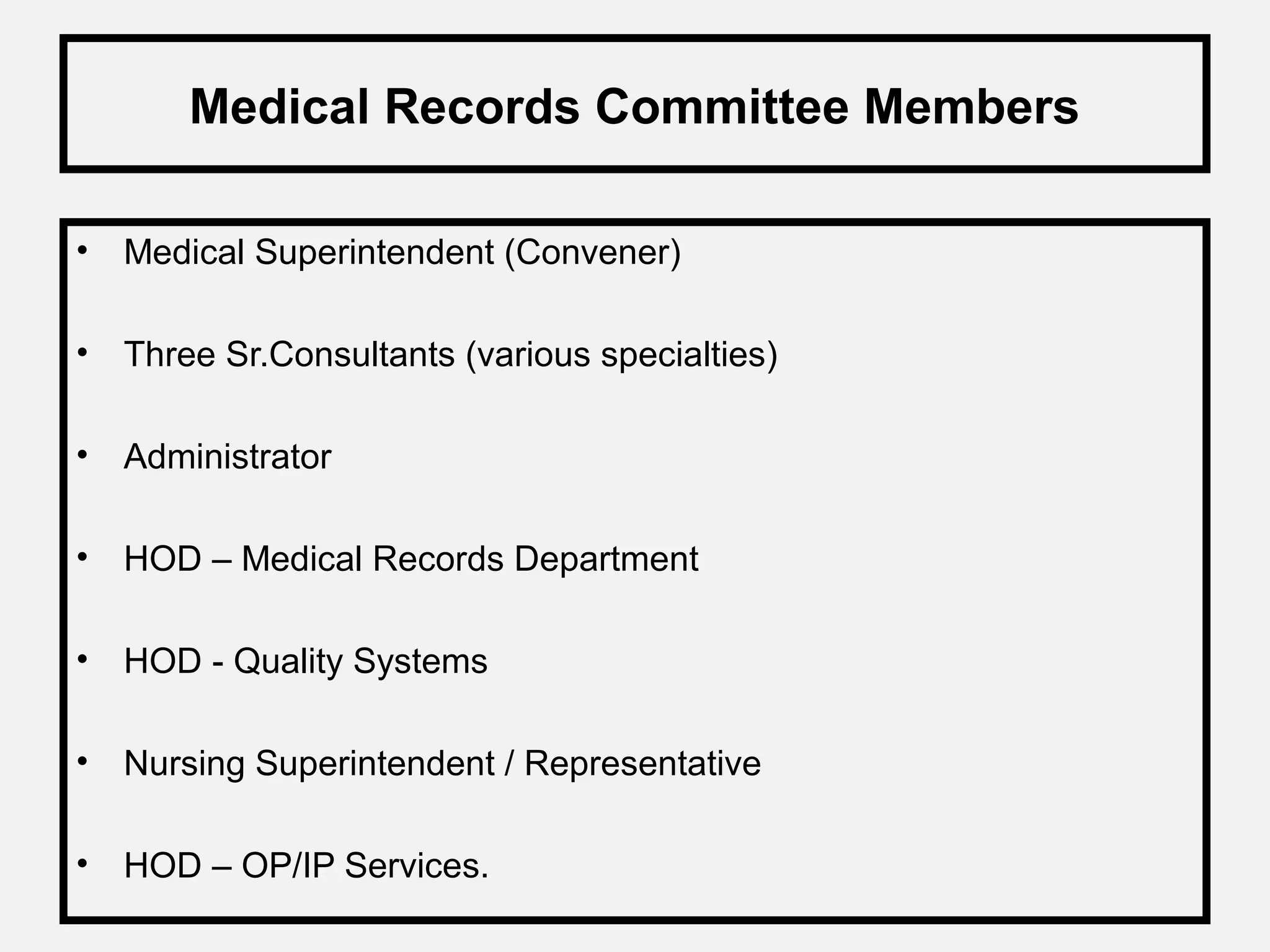 Medical Records Role and its Maintenance. | PPT
