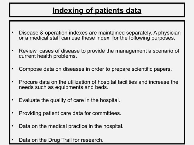 Medical Records Role and its Maintenance. | PPT