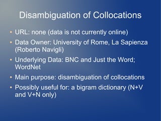 Machine Readable Dictionaries and NLP | ODP