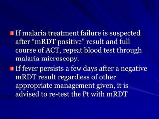 Malaria rapid diagnostic tests by Dr. Basil Tumaini | PPTX