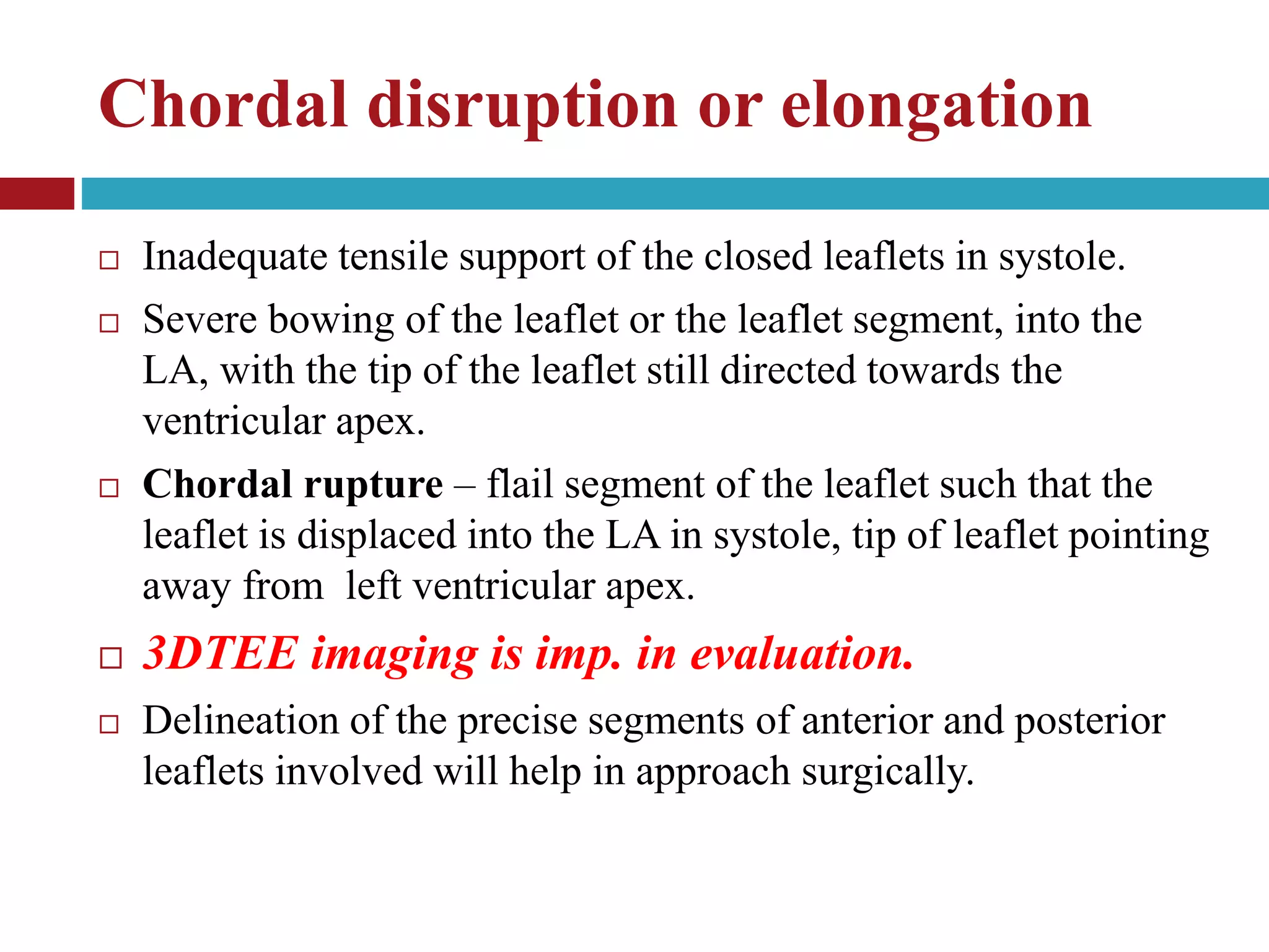 ECHOCARDIOGRAPHIC EVALUATION OF MITRAL VALVE DISEASE -MITRAL ...