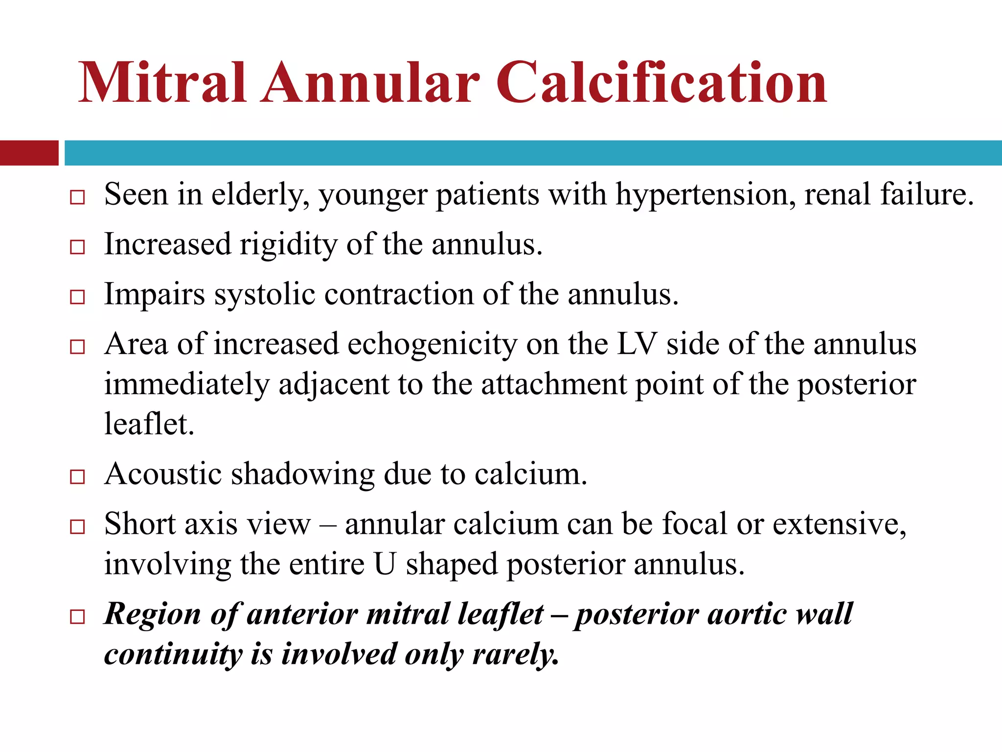 ECHOCARDIOGRAPHIC EVALUATION OF MITRAL VALVE DISEASE -MITRAL ...