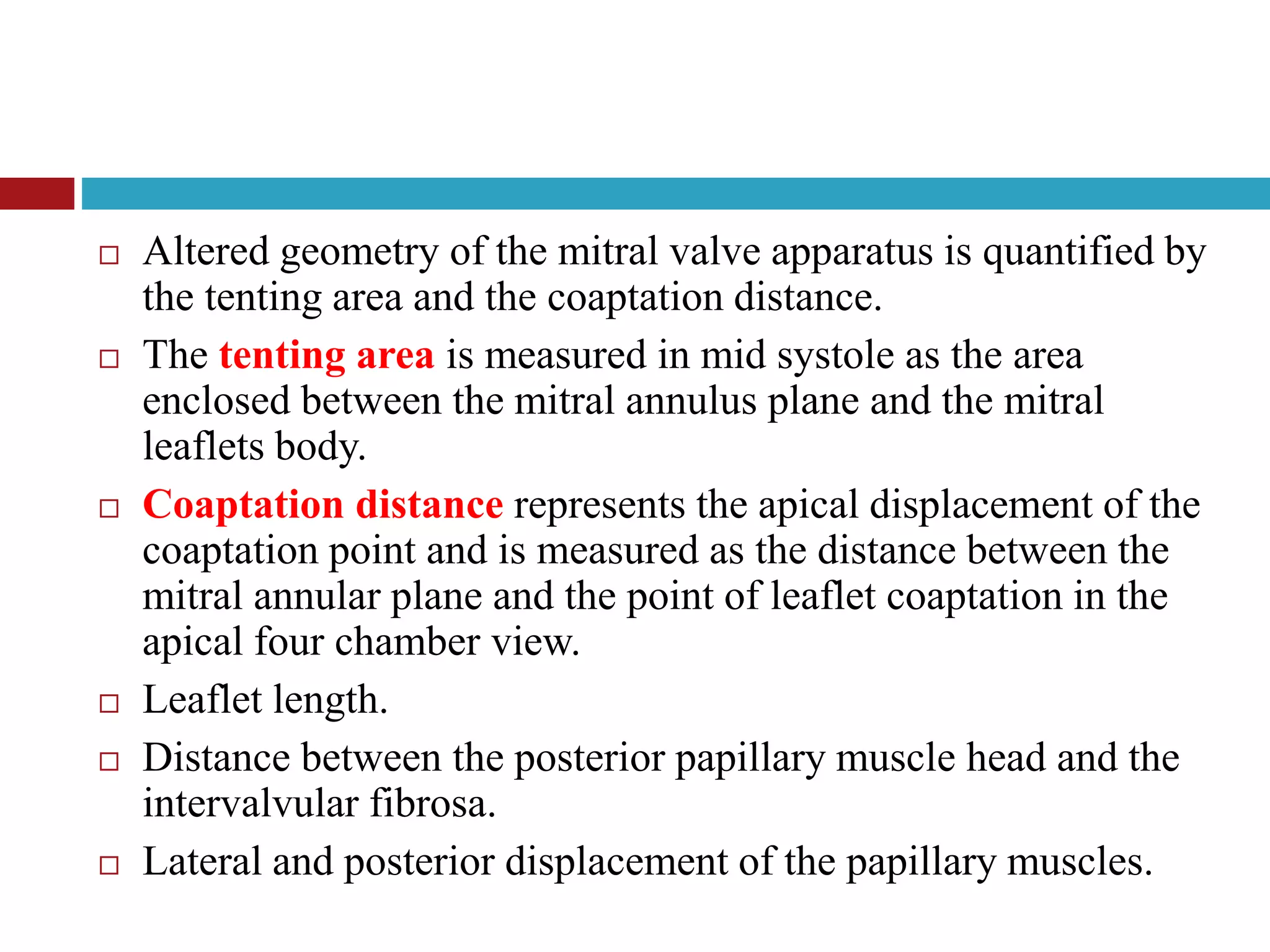 ECHOCARDIOGRAPHIC EVALUATION OF MITRAL VALVE DISEASE -MITRAL ...