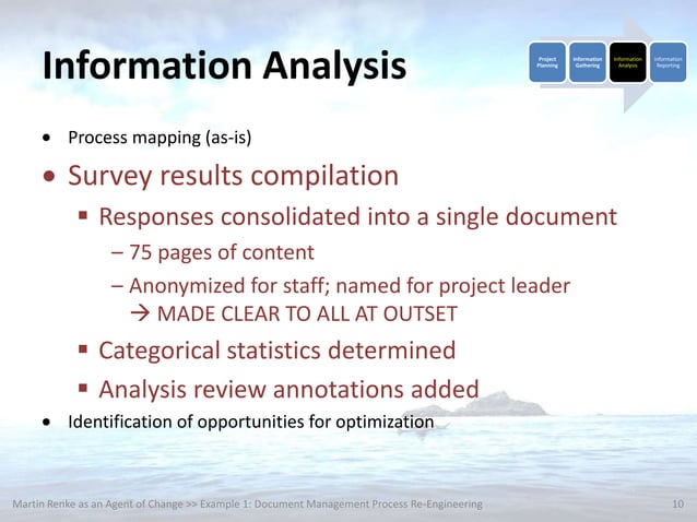 Martin Renke as an Agent of Change - Business Analysis Example | PPTX | Computer Software and ...