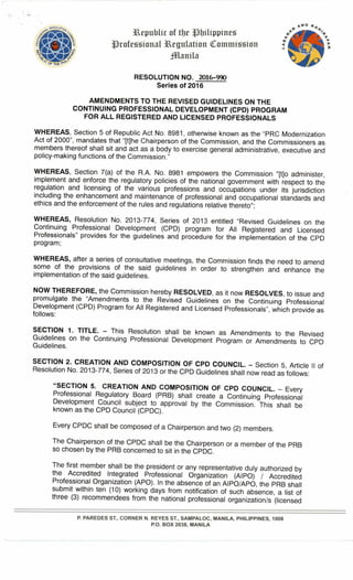 Continuing Professional Development Revised Guidelines 2016 | PDF