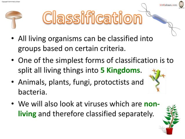 Mr Exham IGCSE - Classification | PPTX | Biological Sciences | Science