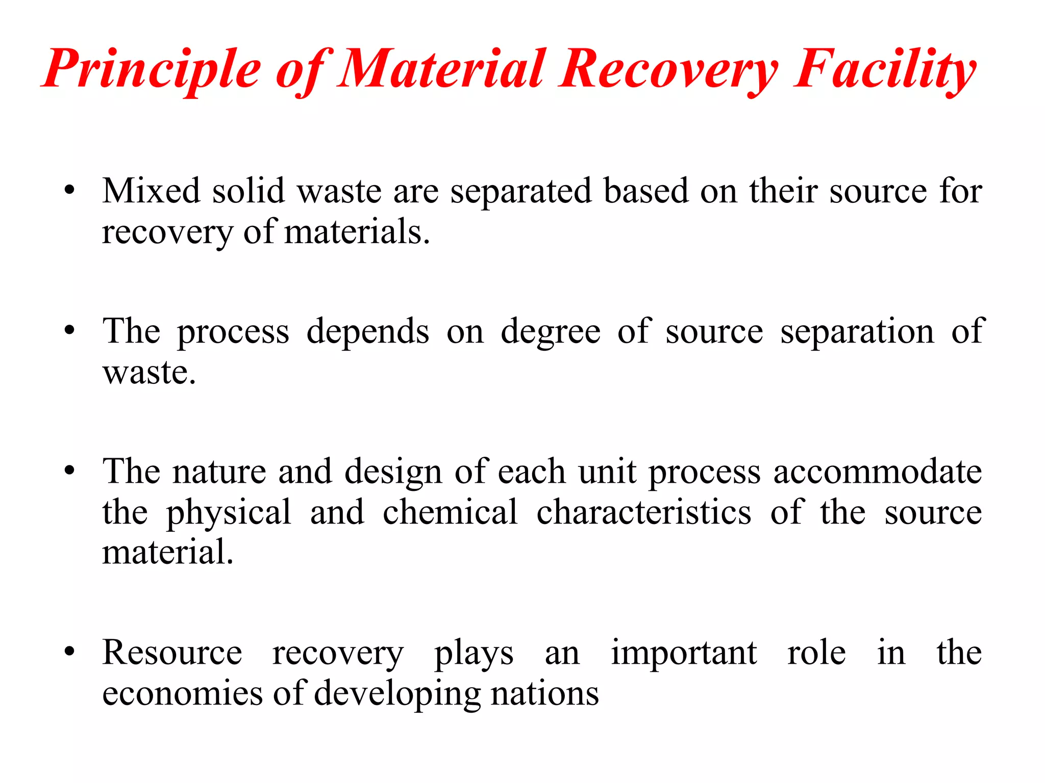 Material Recovery Facility | PPTX