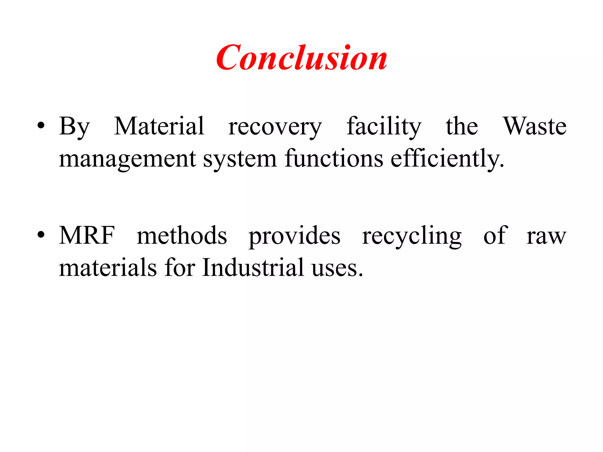 Material Recovery Facility | PPTX