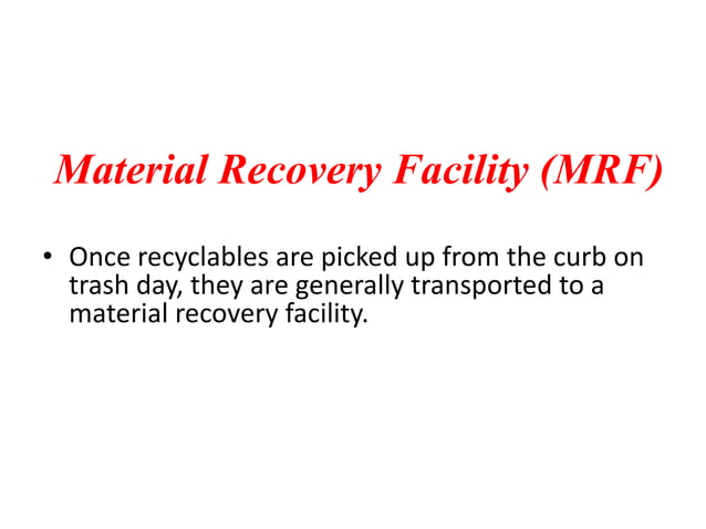 Material Recovery Facility | PPTX
