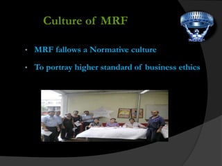 MRF - Organizational Behaviour - Shubham - SYBBA 2013 | PPTX