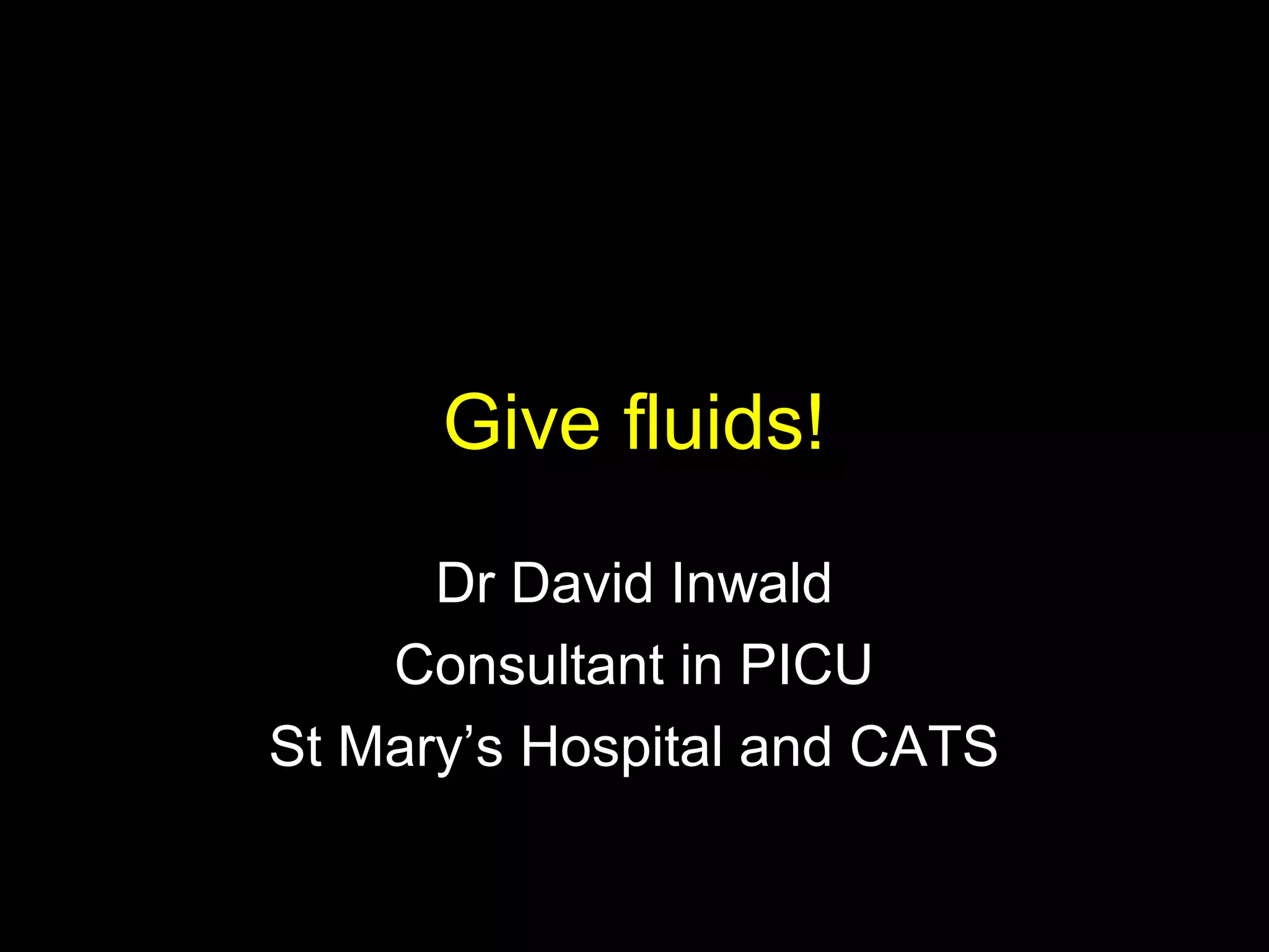 Debate on aggressive vs restricted fluid resuscitation in childhood ...