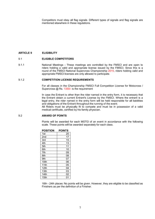 MRF MOGRIP FMSCI National Supercross Championship 2015 - 'RNR' | PDF