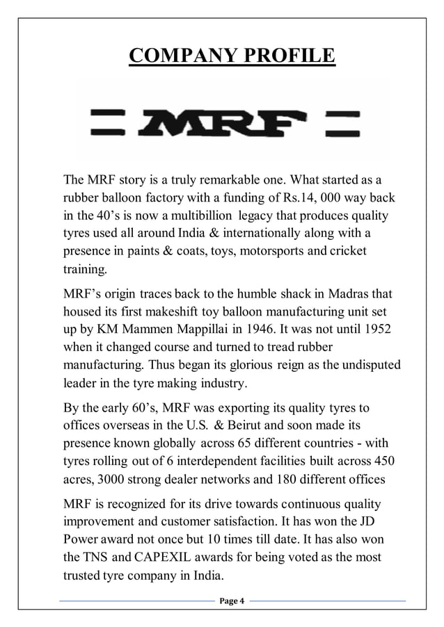 Mrf tyres-Analysis of balance sheet and Ratio statement | DOCX