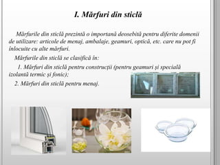 Mărfuri din sticlă și ceramică | PPTX
