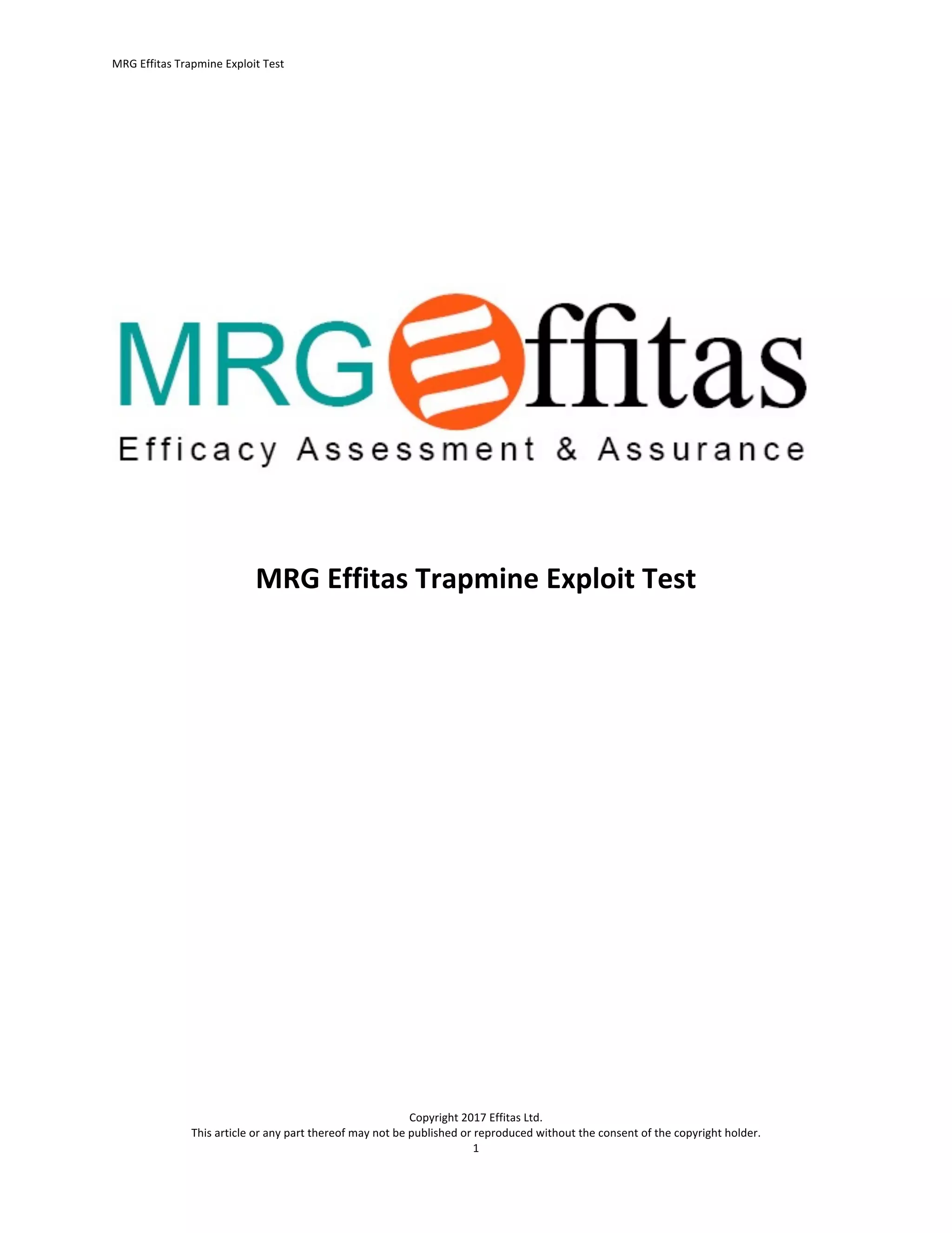 MRG Effitas certification for TRAPMINE | PDF
