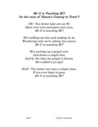 Mr G Is Teaching BC (Calc Song Book p05) | DOC
