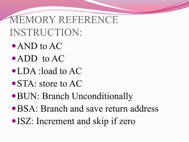 memory reference instruction | PPTX | Data Storage and Warehousing ...