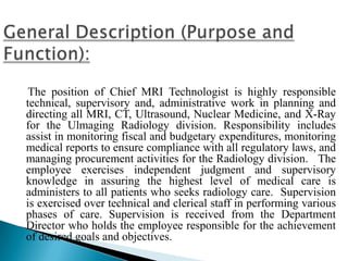 Mri technican job description tips | PPTX