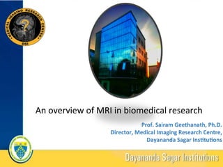 MRI in biomedical research | PDF
