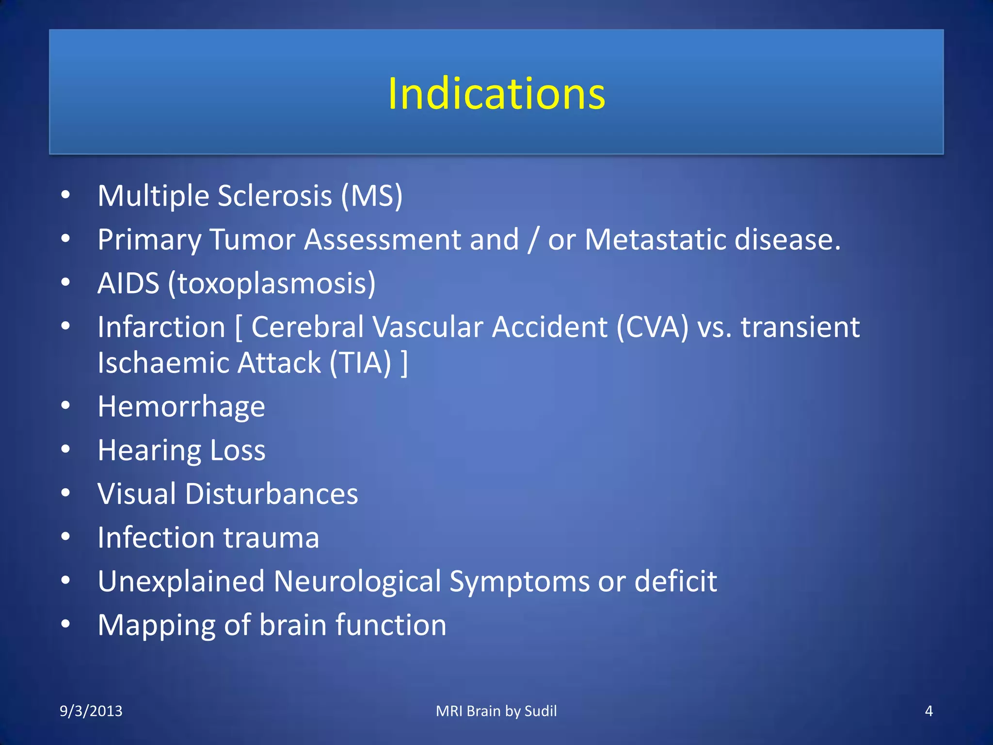 MRI Procedure of Brain | PPTX