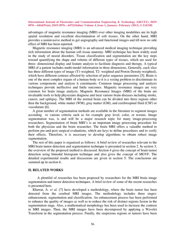 Mri brain tumour detection by histogram and segmentation | PDF