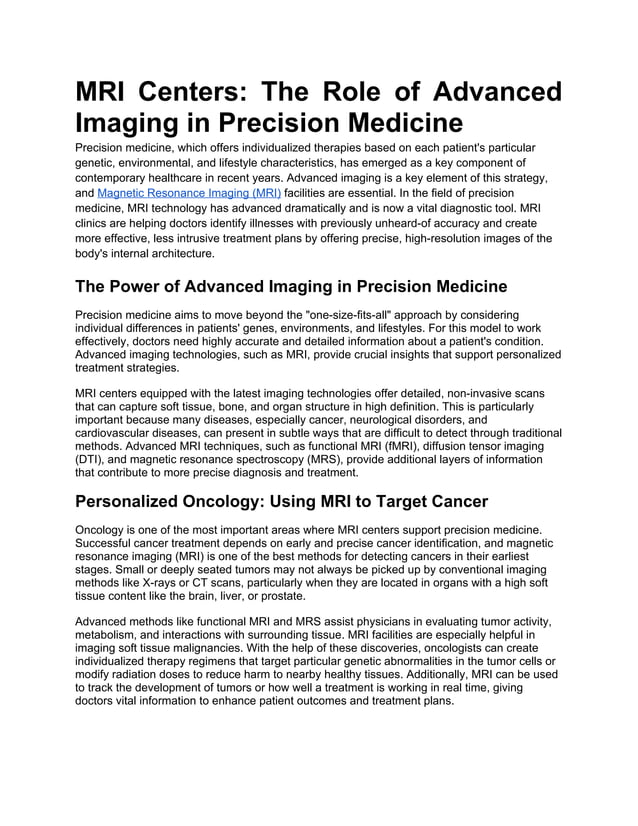 MRI Centers_ The Role of Advanced Imaging in Precision Medicine.docx