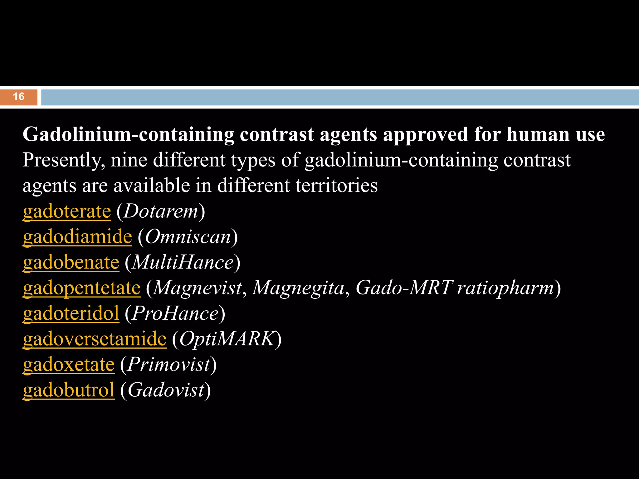 Mri contrast media | PDF