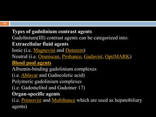Mri contrast media | PDF
