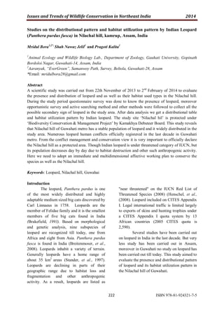 Studies on the distributional pattern and habitat utilization pattern by Indian Leopard ...