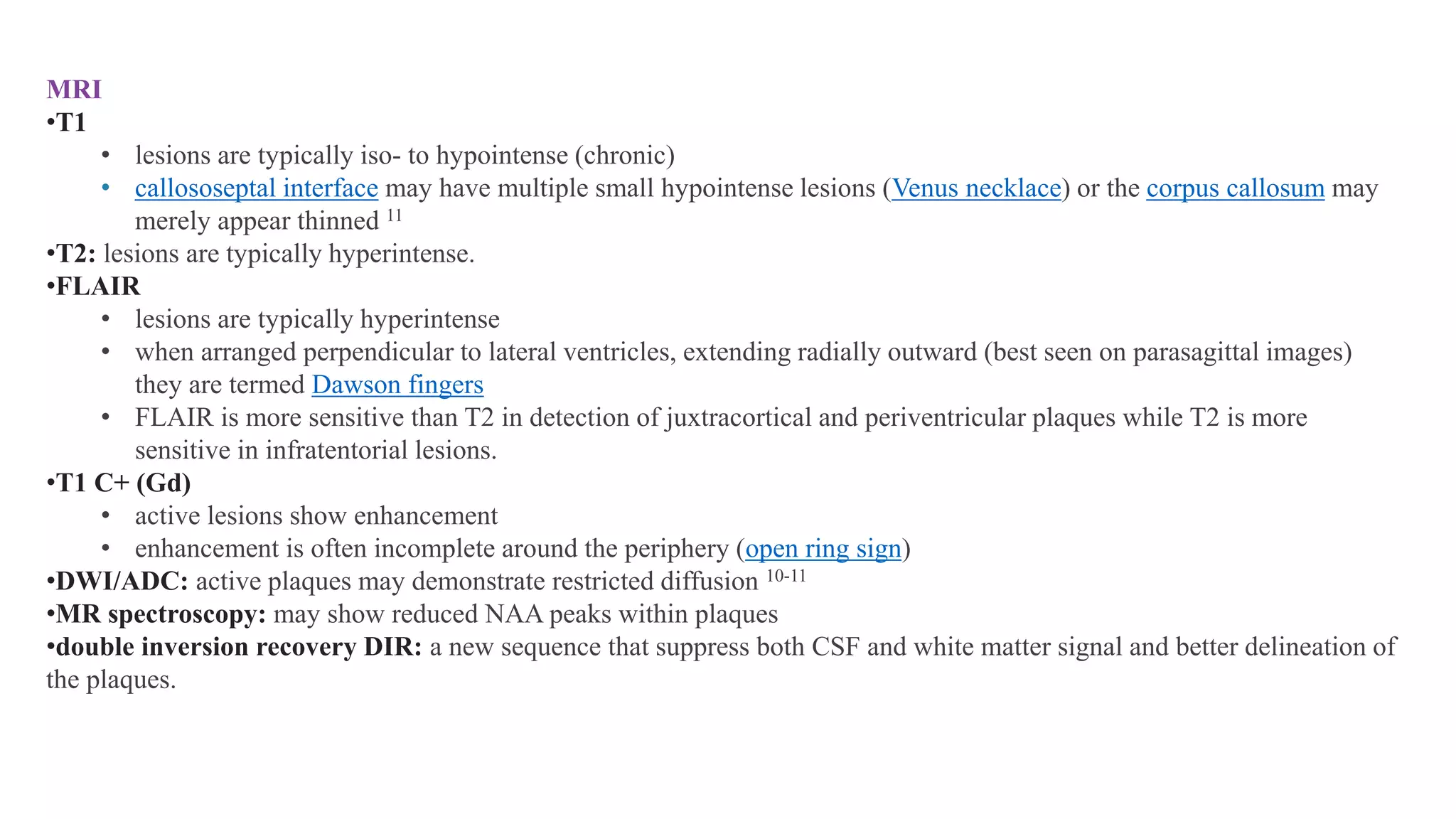 Mri in white matter diseases | PPTX