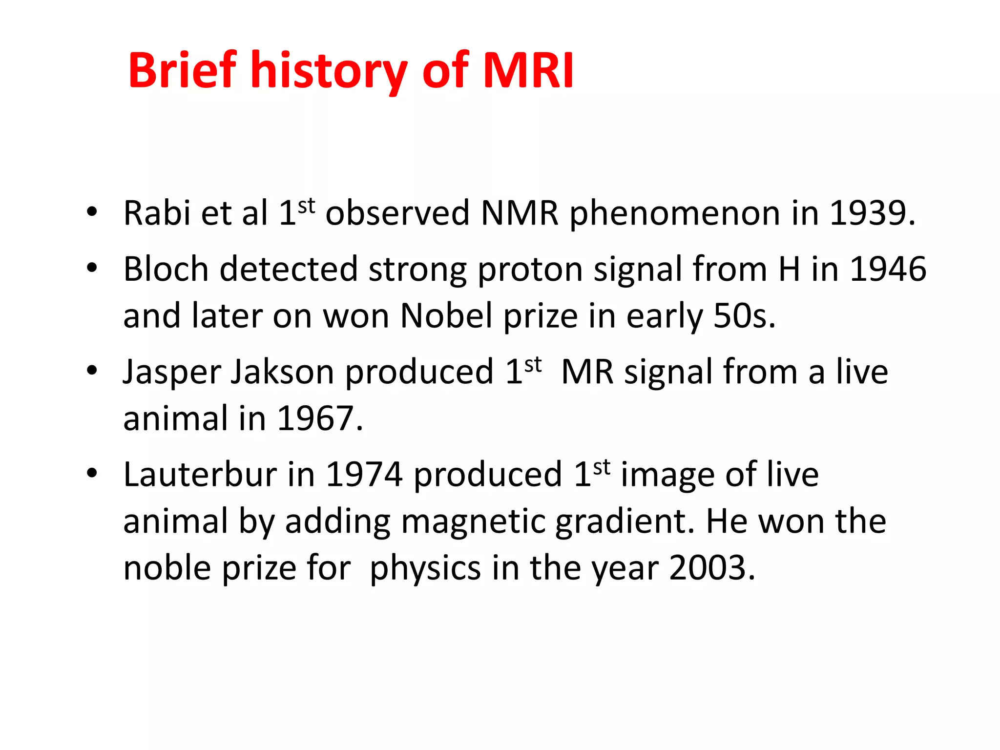 MRI of Brain: Basics | PPTX