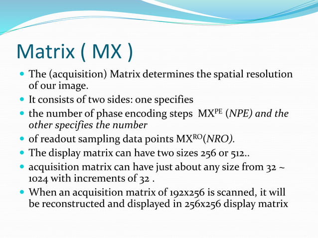 MRI Parameters for Imaging | PPTX