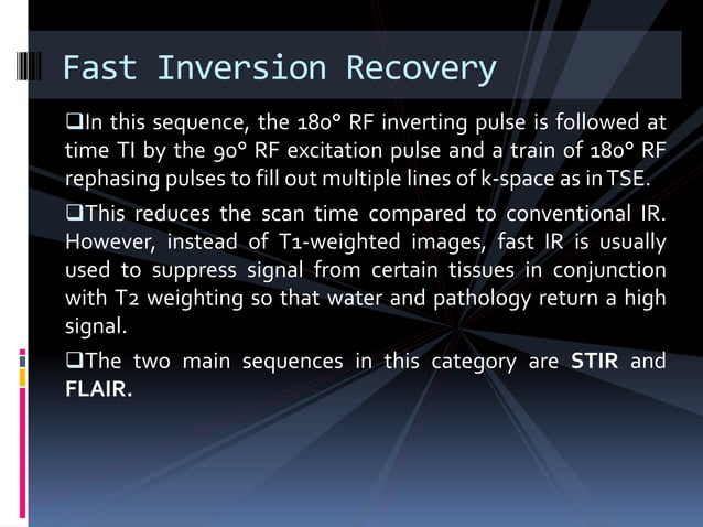 MRI PULSE SEQUENCE.pptx | Blood Disorders | Diseases and Conditions