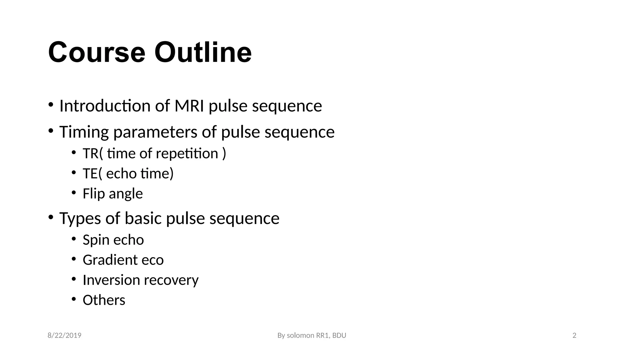 MRI Pulse Sequence in radiology physics.pptx