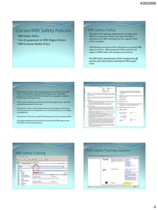 Mri safety practice and principles | PDF